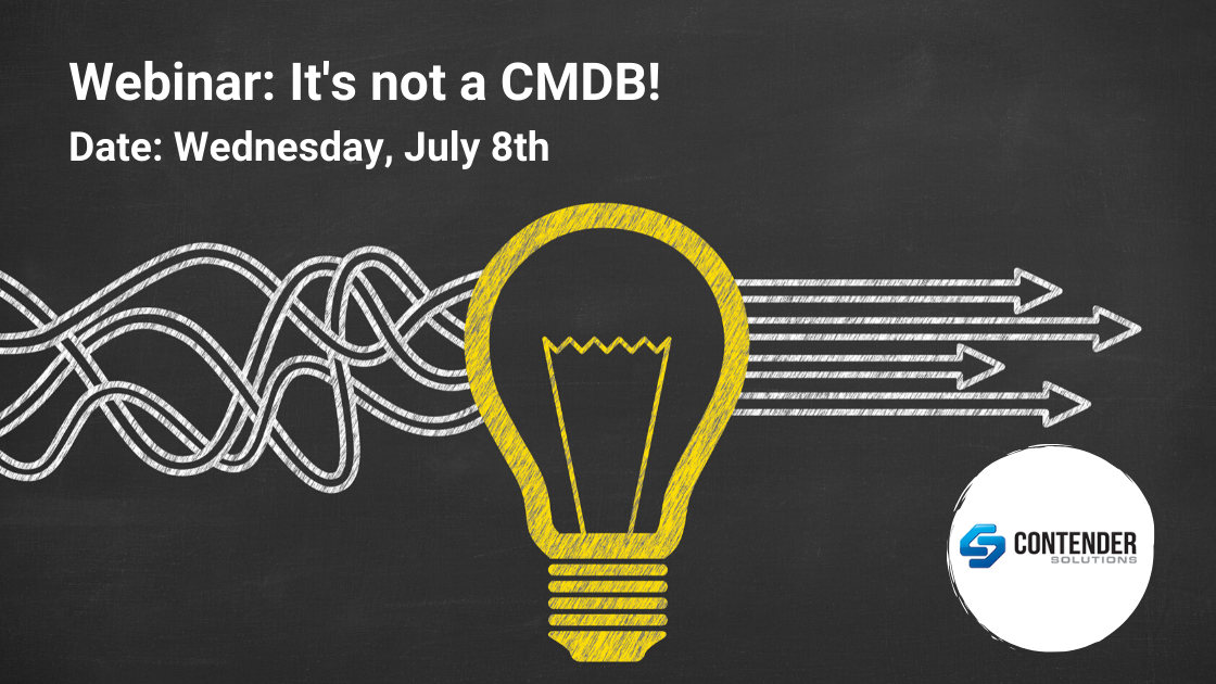 It's not a CMDB! - Contender Solutions It's not a CMDB! - Contender Solutions